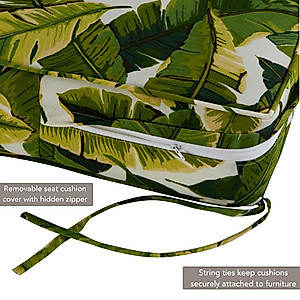 Greendale Home Fashions 2-Piece Outdoor Deep Seat Cushion Set, Tropical White