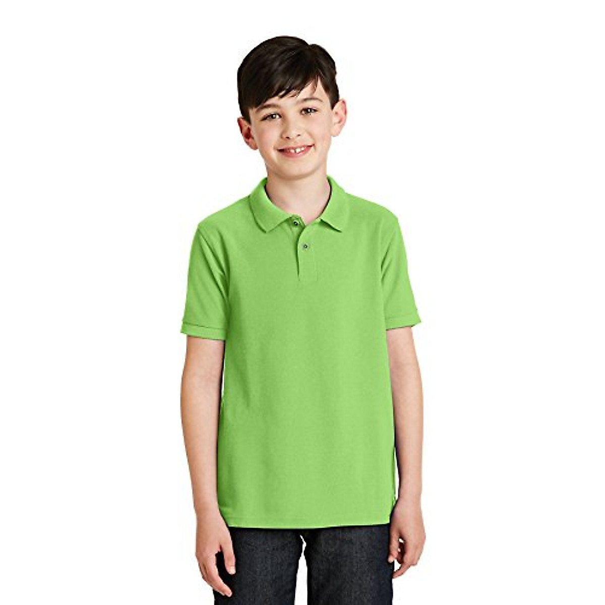 Port Authority Youth Silk Touch Polo, Lime, Medium