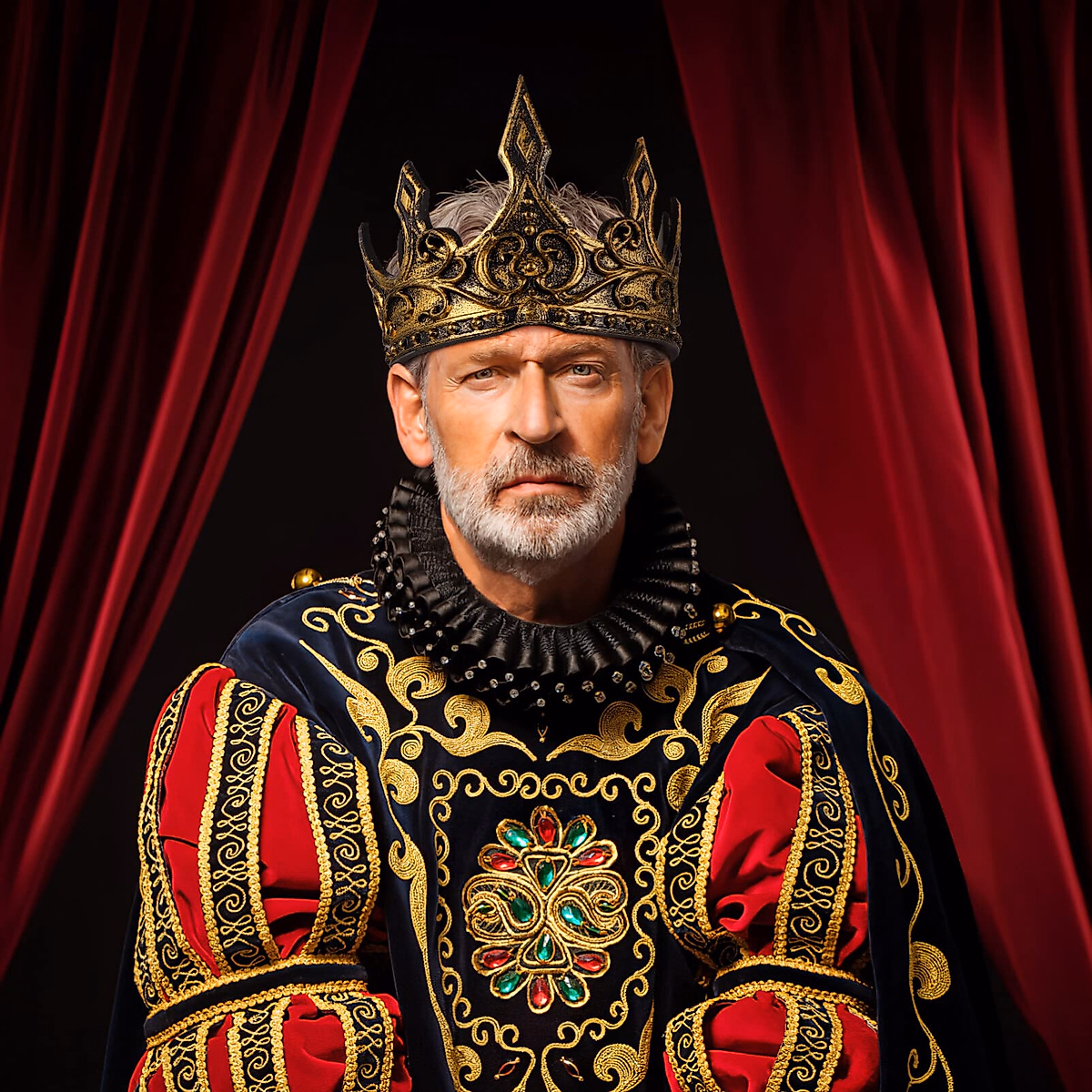 BESPORTBLE King Crown for Men, Foam Cosplay Headband, Old Gold, Mens Prince Diadem for Cosplay, Birthday, Wedding, Halloween, Prom, Random Pattern