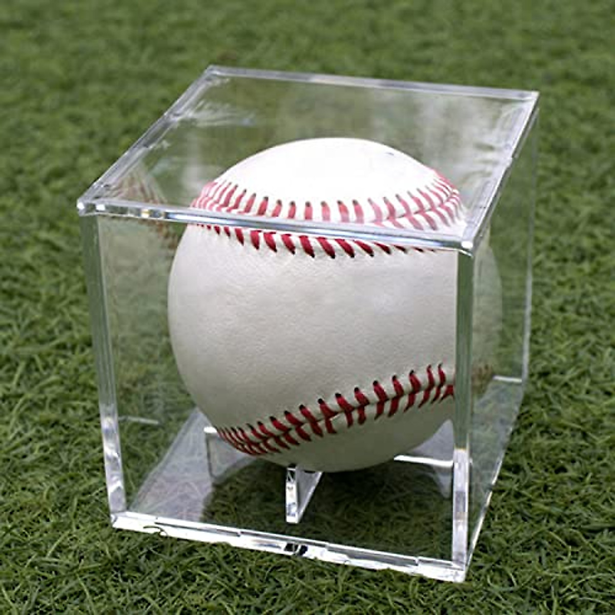 Baseball Display Case Acrylic Cube - UV Protected Acrylic Baseball Holder, Display Case for Autographed Baseball, Tennis Ball, Golf Ball, Billiard Ball, Memorabilia Display Cases (1 Pack)