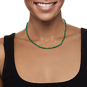 Ross-Simons 50.00 ct. t.w. Emerald Bead Necklace in 14kt Yellow Gold. 16 inches
