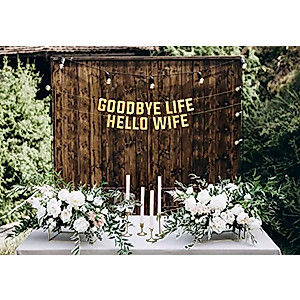 Goodbye Life Hello Wife Gold Glitter Banner - Bachelor Party Decorations, Ideas, Supplies, Gifts, Jokes and Favors