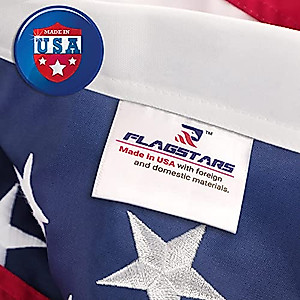 American Flag Heavy Duty 3x5 Made in USA All Weather Sewn Stripes Embroidered Stars American Flag Made in USA, Heavyweight Nylon American Flag 3x5 Outdoor