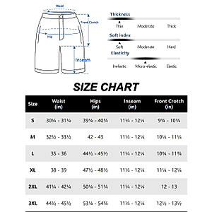 Little Donkey Andy 12 Inch Inseam Golf Shorts for Men Bermuda Quick Dry Elastic Waist Shorts for Hiking Travel Casual Black 2XL