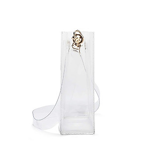 Tiwougel 11" Women Clear Crossbody Purse Bag,Transparent &Waterproof Plastic PVC Shoulder Handbag-Medium Vertical