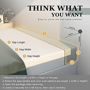 WUIOYNF Mattress Extender, Bed Space/Gap Filler for Full/Twin/Queen/Cal King/King Bed, Headboard Pillow Between Mattress or Wall, High-Density Sponge with Removable Cover(Light Grey-60 * 2 * 6in)