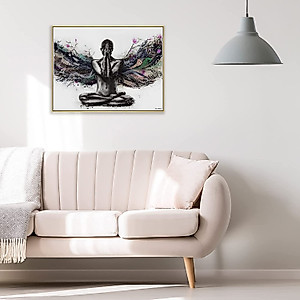 5D DIY African American Diamond Painting Kit for Adult, African American Wall Art Abstract Black Girl with Angel Wings Black Art Gem Art Craft Home Game for Children Kid 30 x 40 cm / 12 x 16 inch