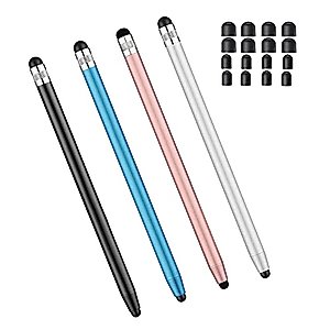 Stylus for Touch Screens, CCIVV 4-Pack Sensitivity & Precision Stylus Pens for iPhone, iPad Pro, Samsung Galaxy, Tablets and All capacitive Touch Screen Devices + 16 Extra Replaceable Tips