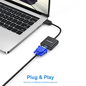 FEMORO HDMI to VGA Adapter Converter 5-Pack (Male to Female) for Computer, Desktop, Laptop, PC, Monitor, Projector, HDTV, Chromebook, Raspberry Pi, Roku, Xbox and More - Black