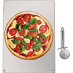 VEVOR Steel Pizza Stone for Oven, Steel Pizza Plate, A36 Steel Baking Steel Pizza Stone for Grill, Steel Pizza Pan with 20x Higher Conductivity for Pizza & Bread Indoor & Outdoor (Silver)