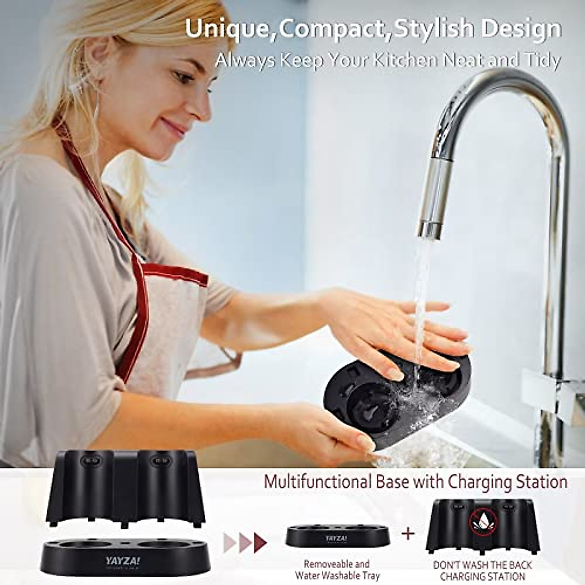 Upgraded Electric Salt and Pepper Grinder Set, Fast Chargeable Automatic Salt Pepper Grinder Mill Shaker Refillable With Light, Mill Tray, Adjustable Coarseness Stainless Steel Grinder Kitchen Gadgets