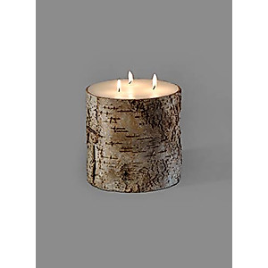 Serene Spaces Living Birch Bark Candle – Pillar Style Candle Brings Nature Indoors, Ideal for Weddings, Parties, Events, Restaurants, Home Decor, 6" in Diameter & 6" Tall