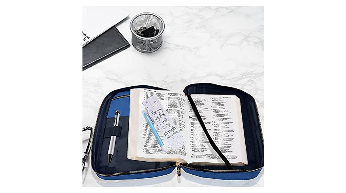 Blue Jean Pattern Bible Cover Bag – Protect Your Study Bible Effortlessly