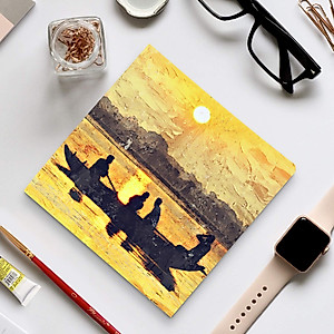 PHOENIX Small Painting Canvas Panels 4x4 Inch, 12 Value Pack - 8 Oz Triple Primed 100% Cotton Acid Free Square Canvas Boards for Painting, White Blank Flat Canvas Boards for Acrylic, Oil Paints