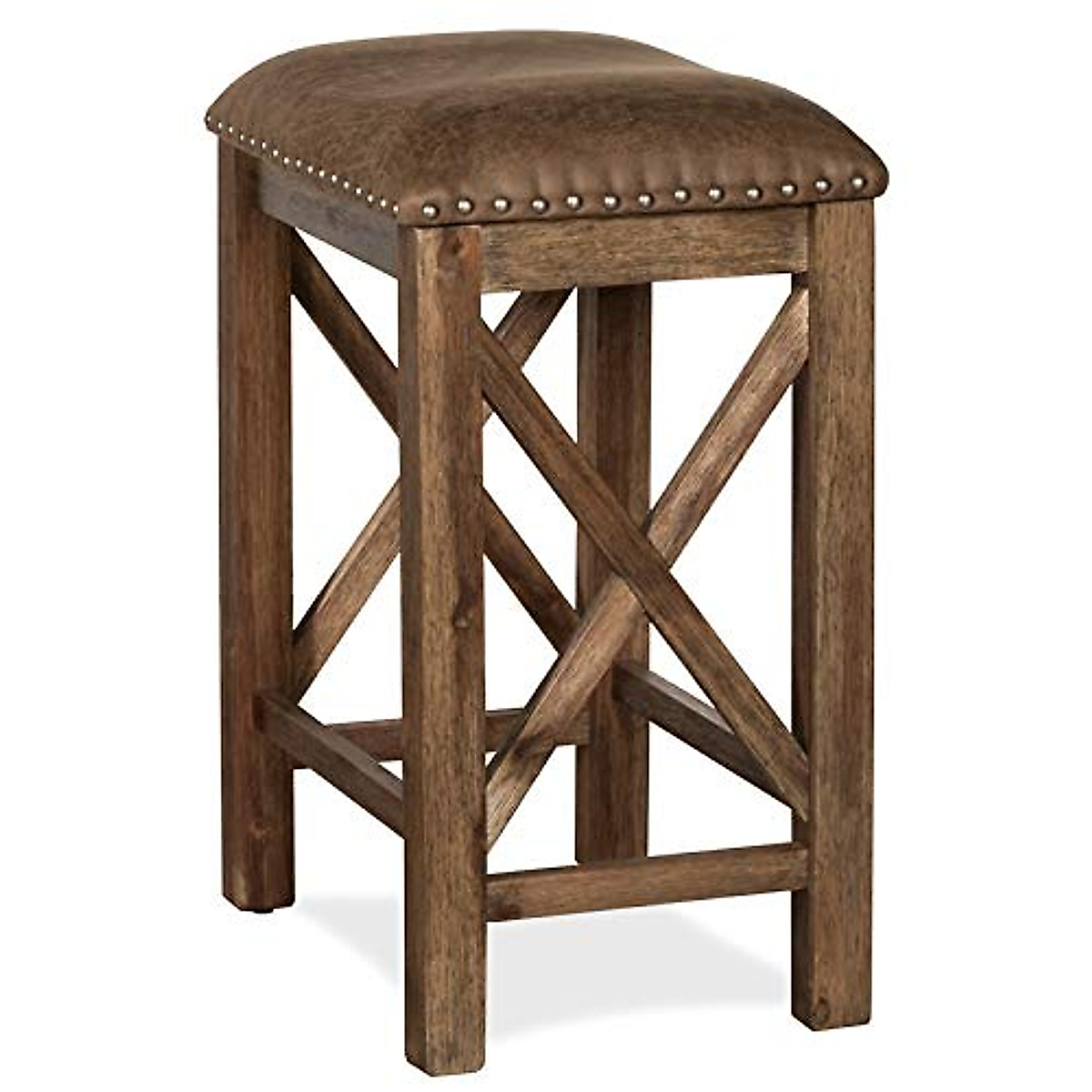 Hillsdale Furniture Willow Bend Stationary Backless Counter Height Stools, Set of 2, Antique Brown Walnut