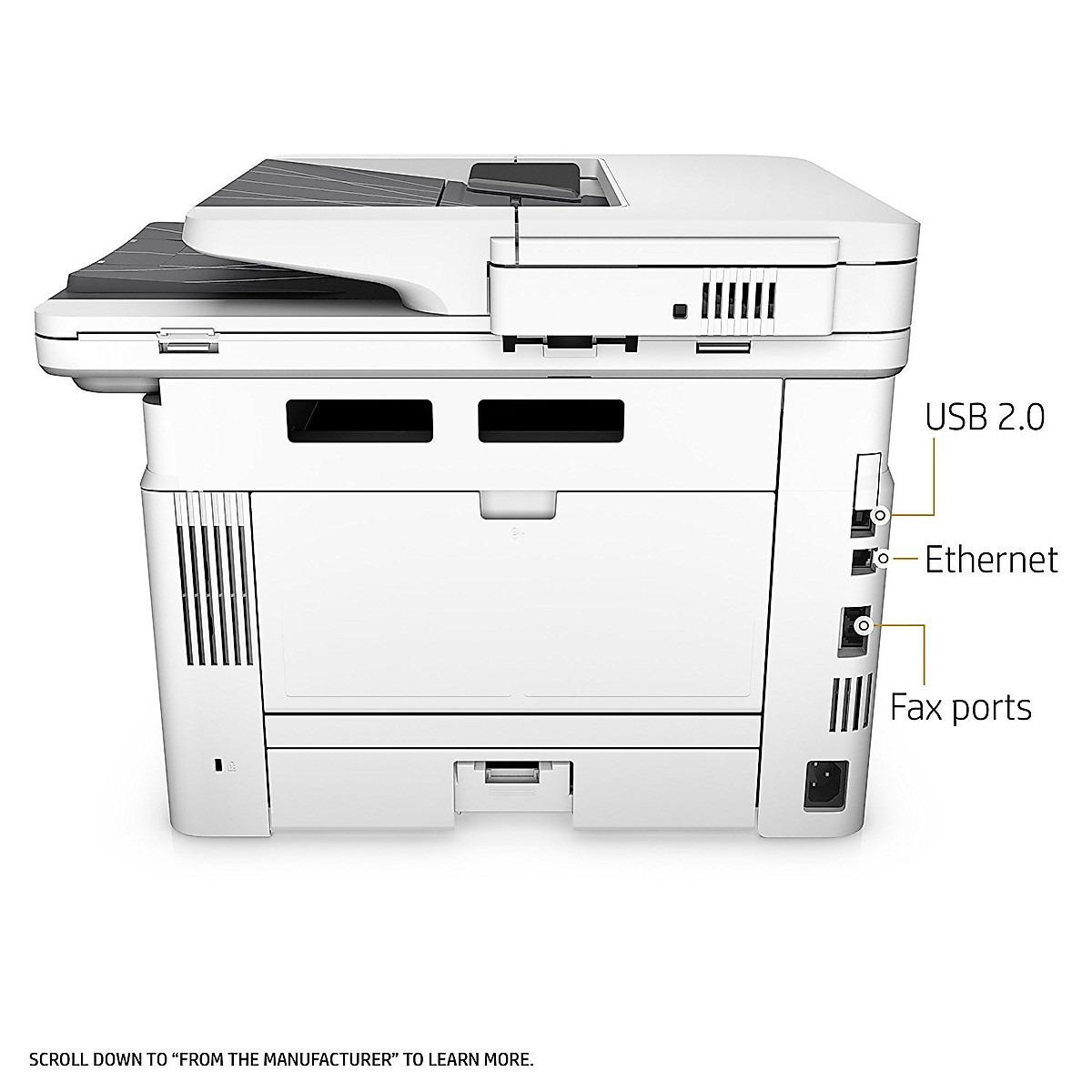 HP LaserJet Pro M426fdn Multifunction Laser Printer with Built-in Ethernet & Duplex Printing (F6W14A) (Renewed)