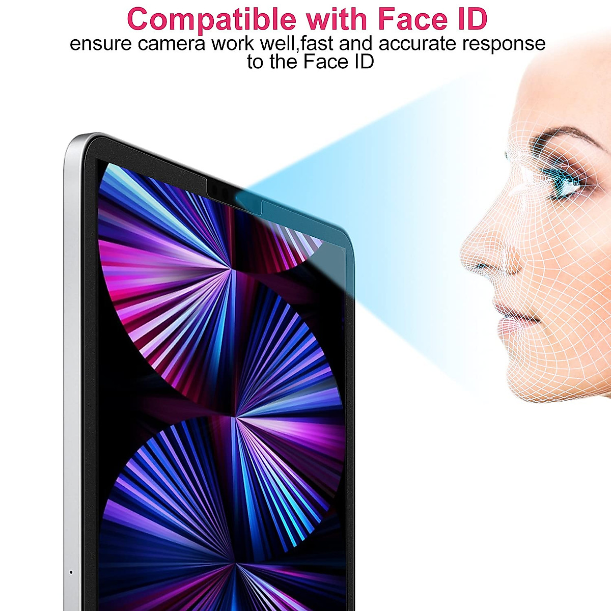 SMAPP [2+2 Pack] Tempered Glass Screen Protector Compatible with iPad Pro 11 inch 2020/2021 2nd/3rd Generation with Camera Lens Protector, HD Clear Easy Installation Apple Pencil/Face ID Compatible