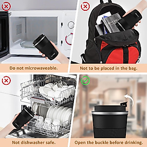 KETIEE Travel Mug 12oz, Vacuum Insulated Coffee Mug with Leakproof Lid, Travel Coffee Tumbler Stainless Steel Double Walled Reusable Coffee Cup for Hot and Iced Coffee Tea Water (Black)