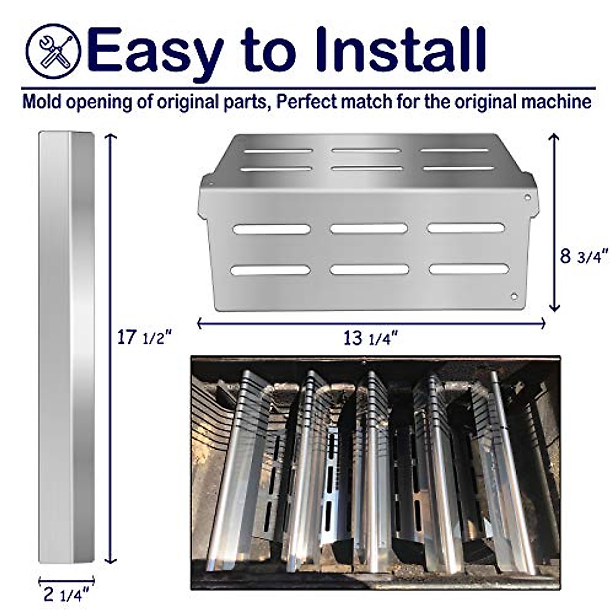 YOUFIRE Heat Deflector and Flavorizer Bars Stainless Steel Gas Grill Replacement Parts for Weber Genesis 300 Series E310 E320 E330 S310 S320 S330 EP/CEP-310 EP/CEP-320 EP/CEP-330