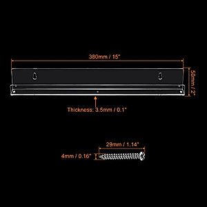 PATIKIL 15 x 1.3 Inch Acrylic Floating Shelf, Floating Wall Mounted Shelves for Bathroom Kitchen Wall Decoration, Transparent