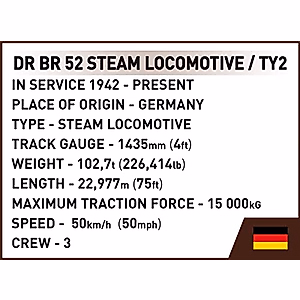 COBI Historical Collection Steam Locomotive DR BR 52/Ty2