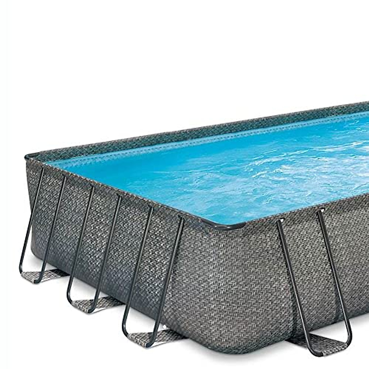 Summer Waves P42412521 Elite 24 Foot x 12 Foot x 52 Inch Outdoor Frame Above Ground Swimming Pool Set w/Filter Pump, Cover, Ladder, & Ground Cloth