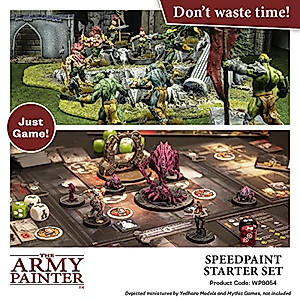 The Army Painter Speedpaint Starter Set - 10x18ml Speed Model Paint Kit Pre Loaded with Mixing Balls and 1 Brush Model Paint Set for Plastic Models with Free Bonus Item…
