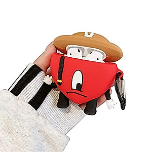 Aikeduo 3D Cartoon Characters Hat Love Heart Shaped Rabbit for Airpods 3 Cover Skin Protective Keychain Soft Silicone Street Fashion for Airpods3 Case