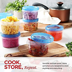 Tafura Twist Top Soup Storage Containers with Lids [16 Oz - 10 Pack] Reusable Freezer Containers for Food with Screw On Lids, 16 Ounce Food Storage Container with Cover, Leakproof, BPA Free