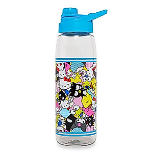 Sanrio Hello Kitty and Friends Plastic Water Bottle With Screw-Top Lid | BPA-Free Plastic Sports Jug | Holds 28 Ounces