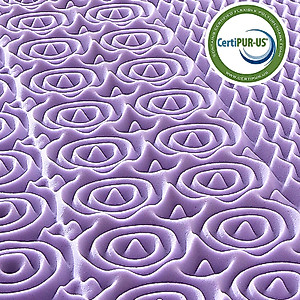 MUXHOMO 3 Inch 7-Zone Twin Mattress Topper, Egg Crate Foam Mattress Topper Twin Size for Back Pain, Lavender Cooling Gel Infused Bed Pad, CertiPUR-US and Oeko-TEX Certification (38"×75")