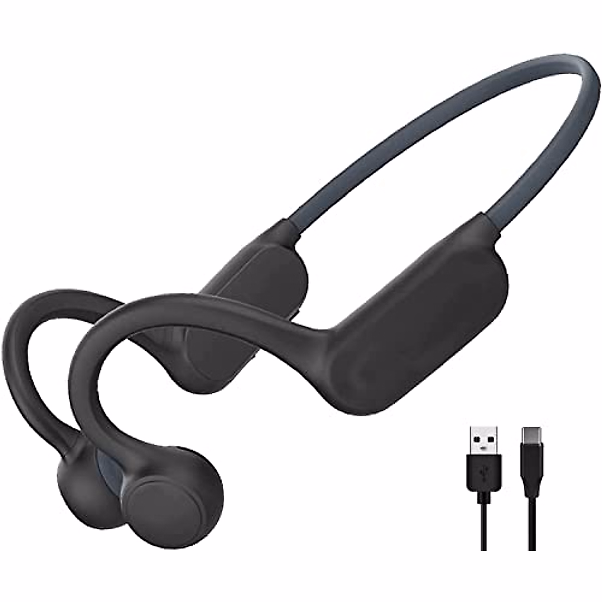 ZKAPOR Bone Conduction Headphones, Open Ear Headphones Sports Wireless Earphones, Bluetooth Headphones with Built-in Mic,Up to 8 Hours Playtime,Waterproof Earphones for Running Workouts(Black)