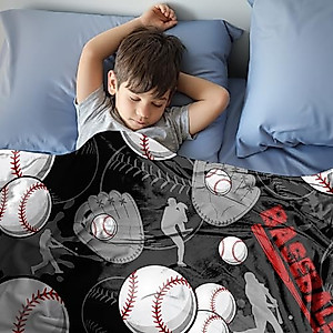Baseball Blanket for Boys Kids, Baseball Gifts for Boys, Soft Baseball Room Decor Blanket Bedding 40x50 in