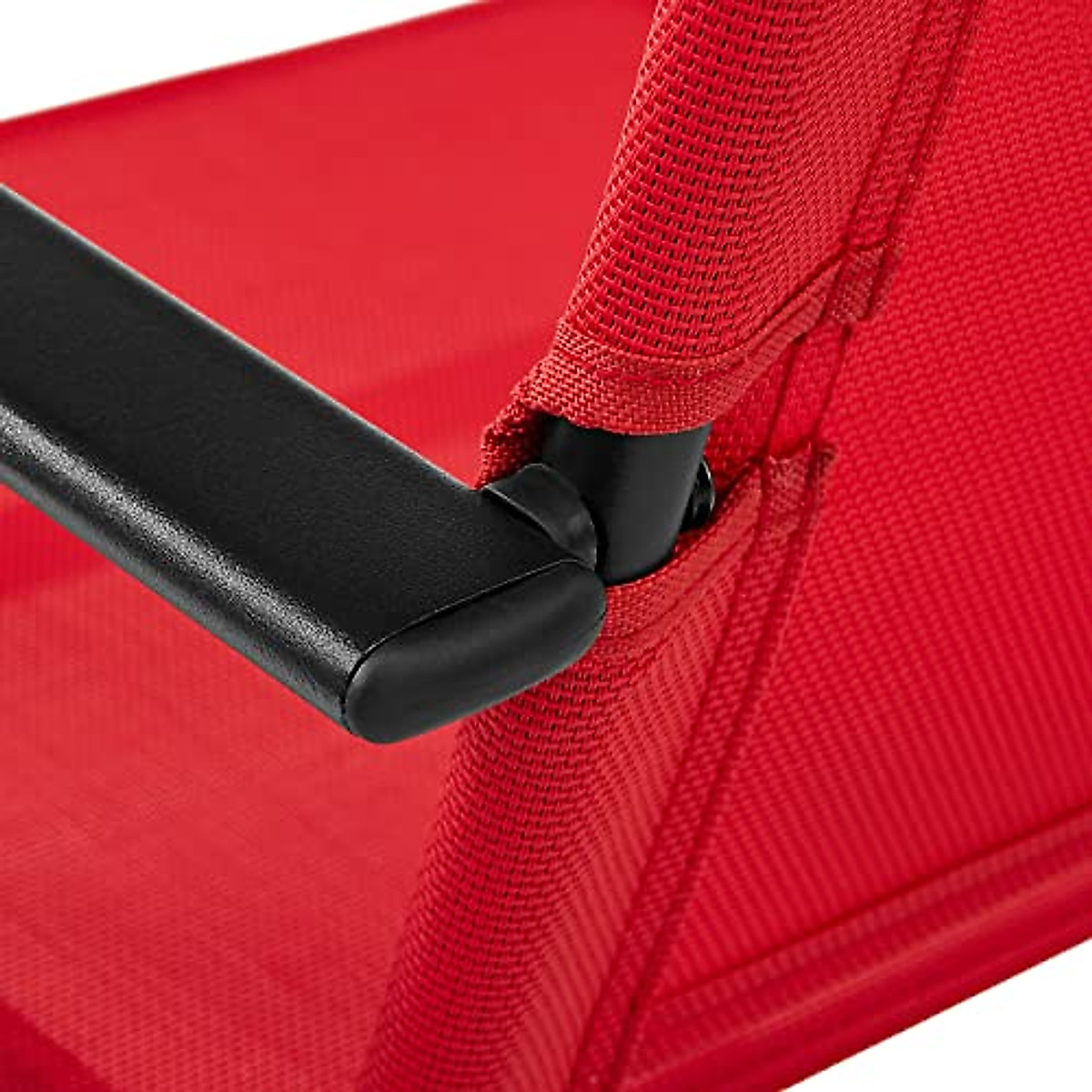 Square Set of 2 Outdoor Patio Steel Sling Folding Chair, Red