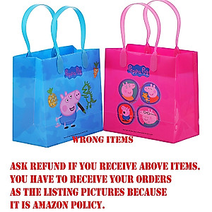 Peppa Pig Authentic Licensed Reusable Party Favor Goodie Small Gift Bags 12