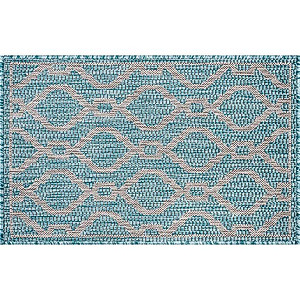 Universal Rugs Small 2x3 Indoor Outdoor Rugs for Patios Deck Porch Entryway - Transitional, Geometric Outside Area Rug Carpet for Entry Way