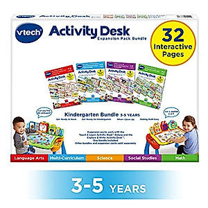 VTech Activity Desk 4-in-1 Kindergarten Expansion Pack Bundle for Age 3-5