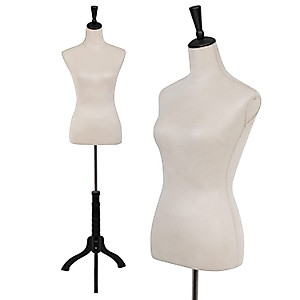 Sewing Mannequin Torso Manikin Dress Form 53-67 Inch Height Adjustable Female Retail Mannequin Dress Model Display Torso Body Tripod Stand Clothing Forms