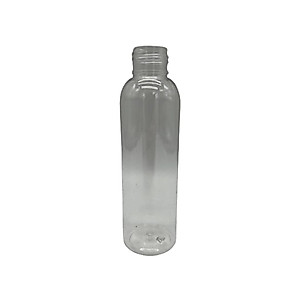 Natural Farms 4 oz Clear Cosmo Plastic Bottles -12 Pack Empty Bottle Refillable - BPA Free - Essential Oils - Aromatherapy | White Press Down Disc Cap - Made in the USA