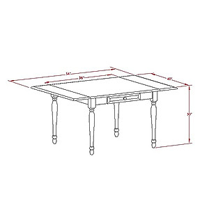 East West Furniture Dining Table, 54 x 36 x 30, MZT-BCH-T