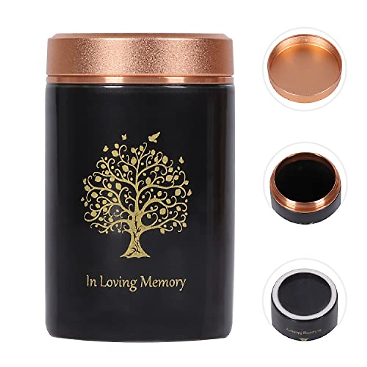 Small Urn for Human Ashes - 3'' Tree of Life Handicrafted Urn - Beautiful Tiny Keepsake Urns - Mini Urn Made of Ceramic - Hold 5 Cubic Inches of Ashes