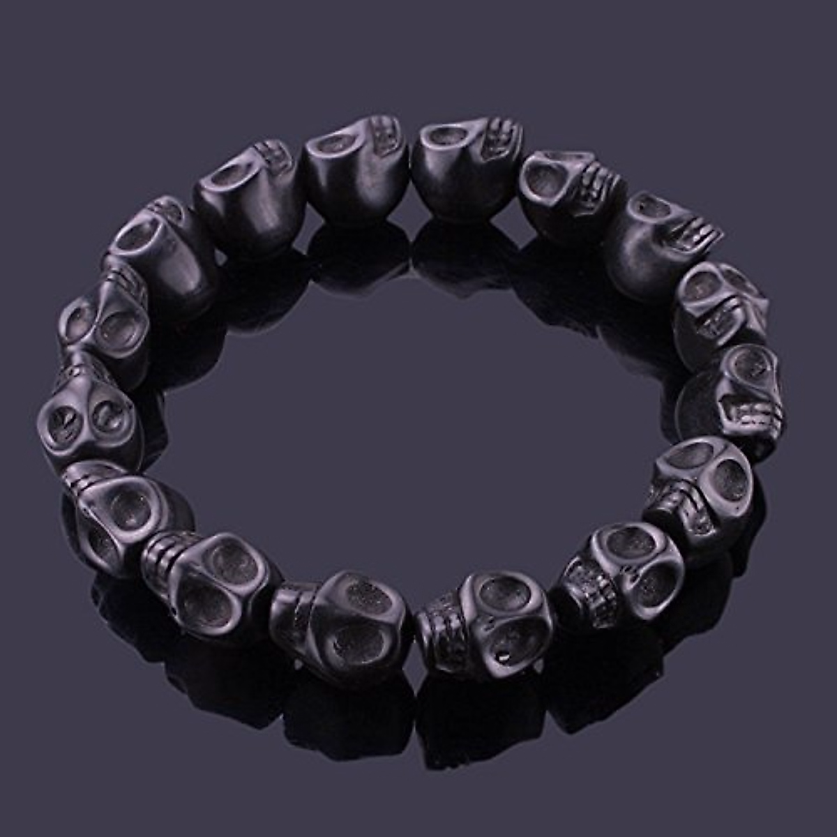 JEWELRIESHOP Skull Bracelet Colorful Howlite Synthetic Turquoise Skeleton Tibetan Prayer Bead Mala Bracelet for Men Women