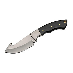 SZCO Supplies Stainless Steel Horn Guthook Hunting Knife, Black