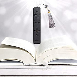 Bible Verses Bookmarks, Inspirational Christian Gifts for Men Women, Religious Gifts for Book Lover (The Lord Will Guide You Always - Black)