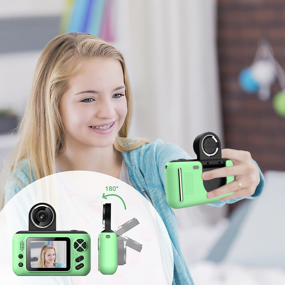 Kids Camera,Christmas Birthday Gifts for Boys and Girls Age 3-9,Camera for Kids Digital Video Cameras for Toddler Portable Toy with 32GB SD Card