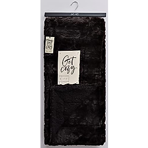 Extra Warm Faux Fur Throw Blanket for Couch & Bed - Super Soft Faux Fur Blanket & Throw for Sofa - Black Perfect Double Sided Fluffy Woven Throw Soft Blanket