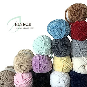 FINECE Soft Velvet Yarn Chenille Yarn for Crocheting Baby Blanket Yarn for Knitting 100 gr (132 yds) Fancy Yarn for Crochet Weaving Craft Amigurumi Yarn (1 Skein, 2020-Cream)