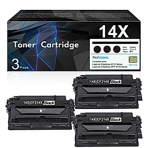 14X Black High Yield Toner Cartridge with Chip (3-Pack) | 14X Toner Replacement for HP 14X Toner 14A CF214A Compatible with Laser Enterprise M712 Series, Laser Enterprise MFP M725 Series | 14X CF214X