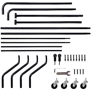 Ejoyous Rolling Garment Rack, Heavy Duty Movable Clothing Hanging Rack Commercial Grade Clothes Rail Display Stand Storage Organizer on Wheel with Bottom Shelf