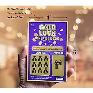 WINGKIND Gold Luck Pregnancy Announcement Fake Lottery Scratch Off Tickets, Great Idea for Pregnancy Reveal, 6 Cards